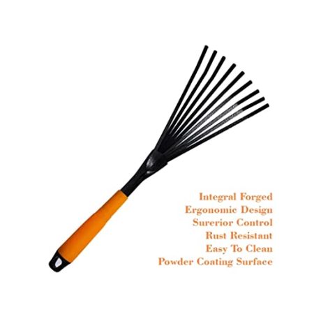 Garden Leaf Rake with Plastic Handle, Nine Teeth Grass Rake - Online ...
